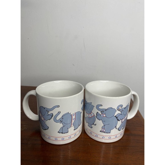Taylor & Ng | Dining | Vintage 979 Taylor Ng Elephants Political Ceramic Coffee Cup Mug W Handle ...